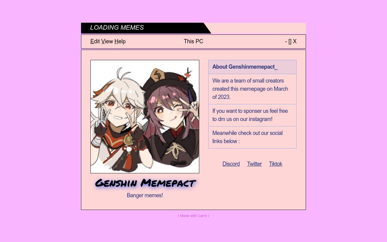 Genshin Memepact Page